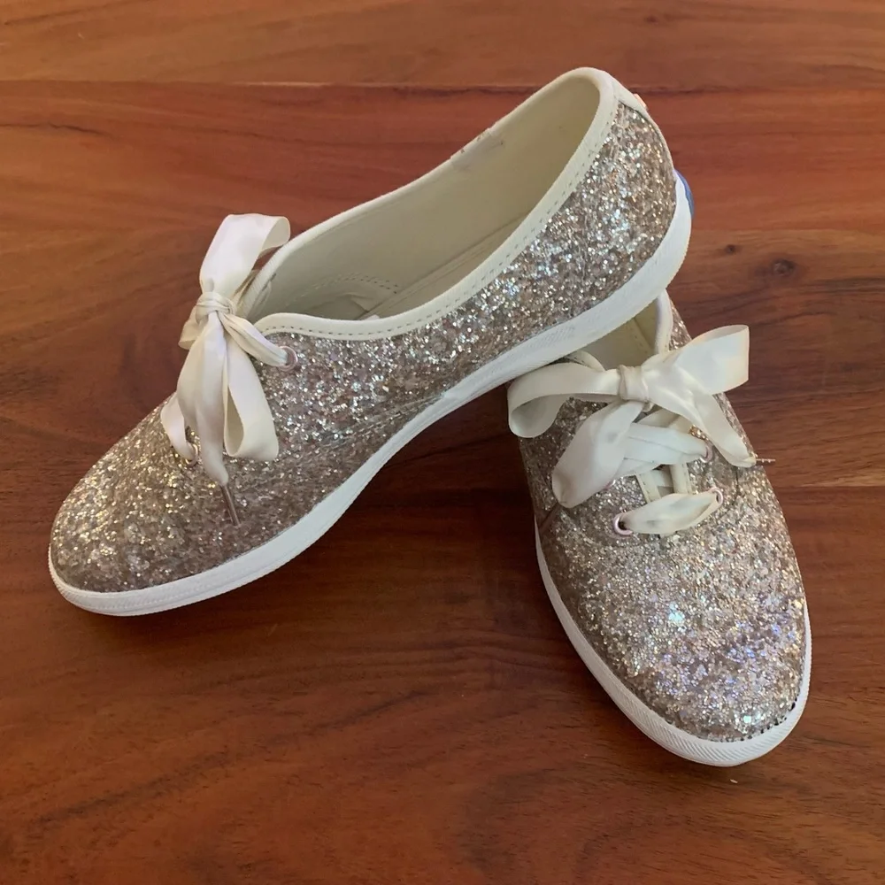 kate spade | Shoes | Kate Spade Silver Glitter Sneakers | Poshmark
